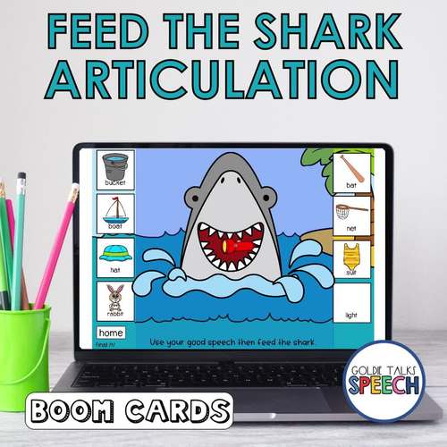 Feed the Shark Articulation Boom Cards | Speech Therapy by GoldieTalks ...