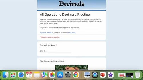 All Operations Decimals Google Forms (Self-Grading) | TPT
