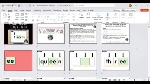 Phonics Digital Decoding & Blending Board - Long E Vowel Teams (EE EA ...