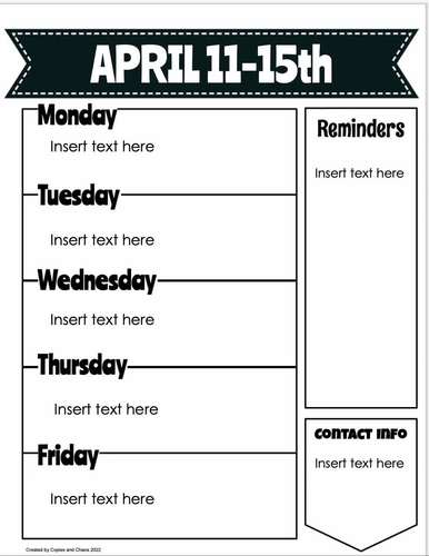 Simple Weekly Newsletter Templates | Editable | Digital by Copies and Chaos