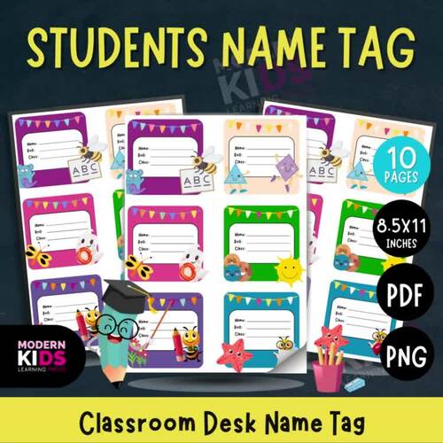 Students Name Tags - Classroom Desk Name Tag by ModernKids LearningPress