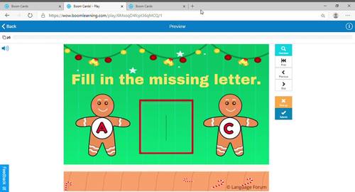 Uppercase Letter Sequencing Boom Cards Christmas Alphabet Sequence