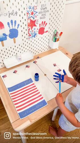 Handprint Artwork 4th of July Independence Day theme | TPT