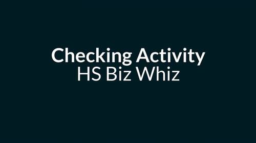 Checking Activity / Project w/ Video Instr. Personal Finance / Banking