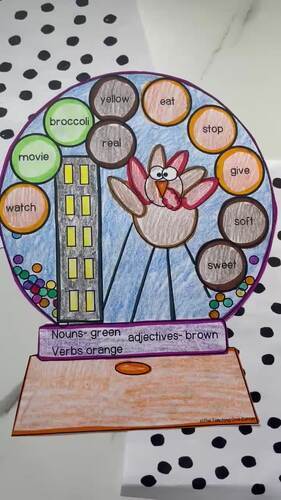 Thanksgiving and Christmas Parts of Speech Crafts by The Teaching Diva ...