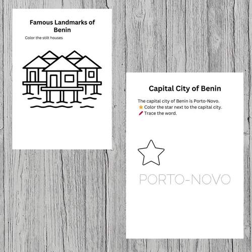Benin Map & Coloring Pages | Benin Country Study | Geography Worksheets ...
