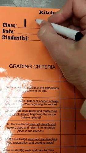 Cooking Labs Forms | Rubric for Kitchen Labs | TPT