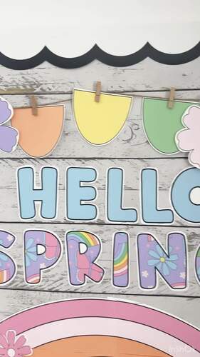 Spring Bulletin Board Kit & Spring Door Decor with Butterfly and Floral ...