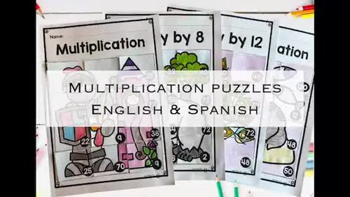 Multiplication Puzzles for Practice | Multiplication in Spanish ...