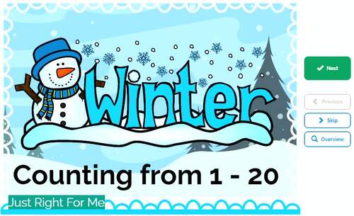 Winter Counting 1-20 (Drag & Count) Boom Cards by Just Right For Me