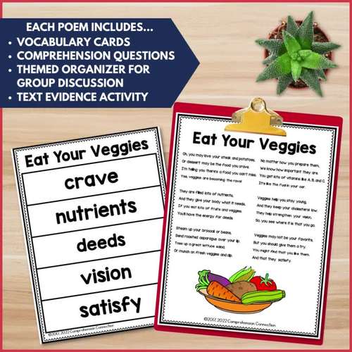 Poem of the Week, Food Poetry, Cooking Poetry, Fluency Activities