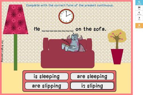 Present Progressive | Present Continuous | BOOM Cards | Distance ...