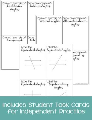 Parallel Lines Cut by a Transversal Lesson Plan by Math with Color
