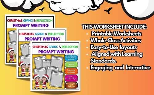 Christmas Giving & Reflection Writing Prompt Activities 4th,5th,6th,7th ...