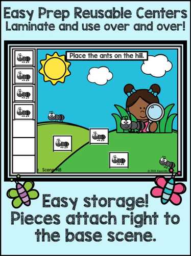 Errorless Spring Centers and Cut and Paste Worksheets for Special Education