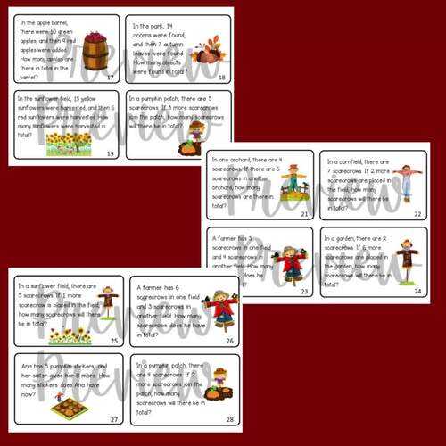 All Year Addition Word Problem Task Cards Bundle | TPT