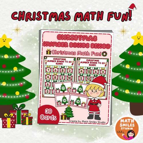 Christmas Number Bonds to 20 Bingo | Holiday Math Game | 1st-2nd Grade