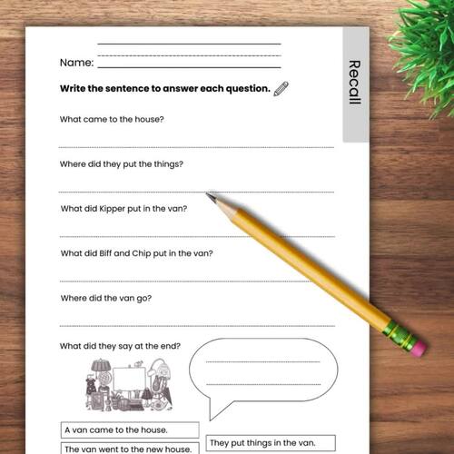 ORT Level 4 The New House Comprehension Worksheet by Connect Kids ELA