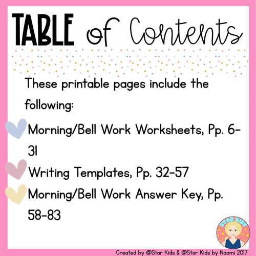 May Morning Work for Kindergarten and First Grade by Star Kids | TPT