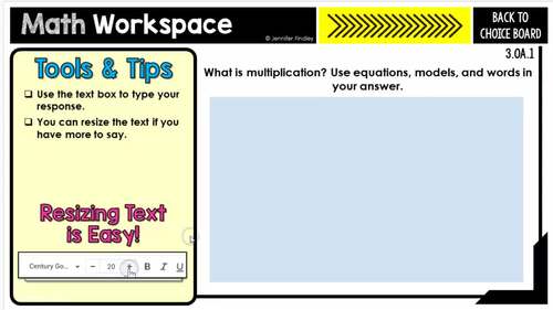 3rd Grade Math Choice Boards -Operations & Algebraic Thinking - Digital ...