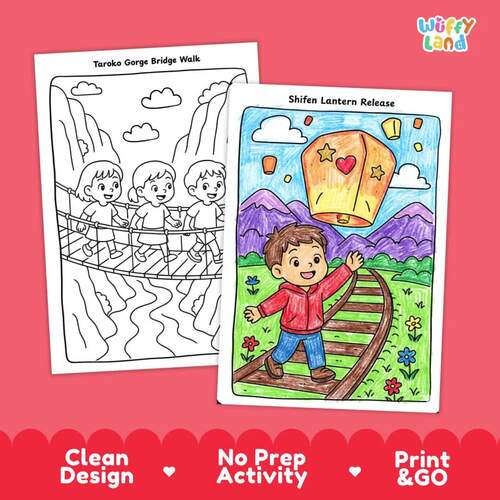 Taiwan Coloring Pages for Kids | Taiwan Landmarks & Culture Coloring Book