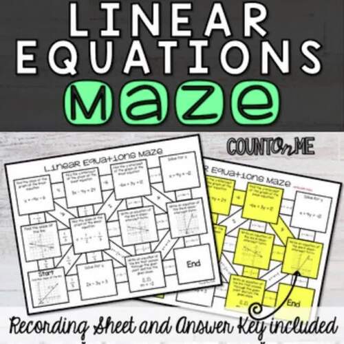 No Prep Linear Equations Review Maze by Thriving Teacher Inc | TPT