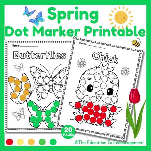 Spring Dot Marker Printable | Fine Motor Activities | Bingo Daubers No Prep