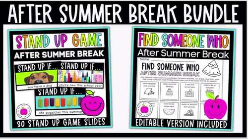 Back to School / After Summer Break - Ice Breaker Game and Activity BUNDLE