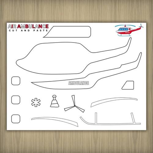 Air Ambulance Craft | Helicopter Cut-and-Paste Activity | Fine Motor Skills