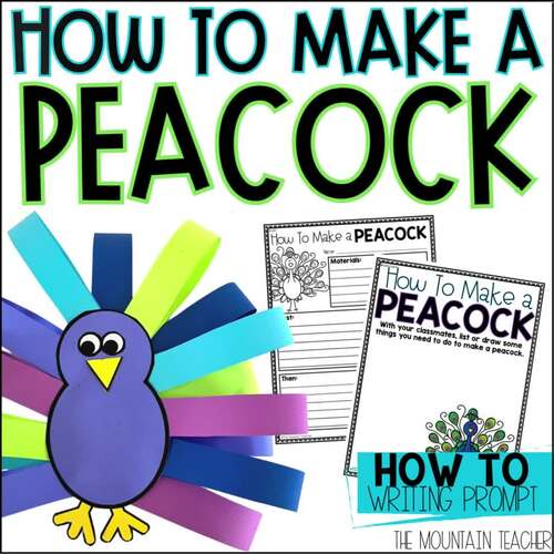 How to Make a Peacock Craft and How to Writing Template by The Mountain ...