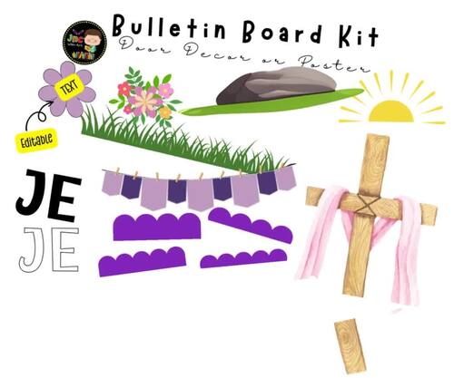 Resurrection Easter Bulletin Board Kit,Christian Classroom Decor Church ...
