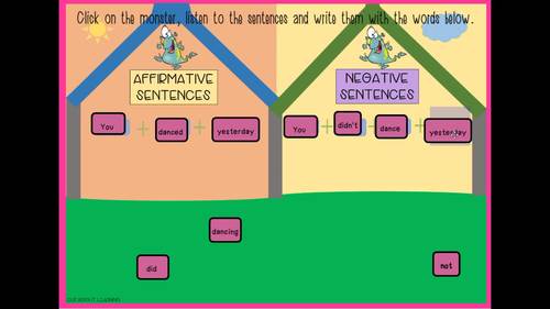 Simple Past | Sentences Listening Comprehension | BOOM Cards | TPT