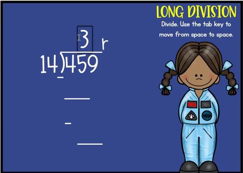 Long Division with 2 Digit Divisors Digital Boom Cards - Standard Algorithm