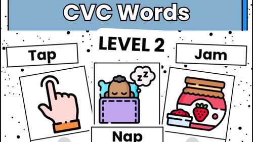 CVC Words Task Cards Level 2 | Match Word to Picture | Early Literacy