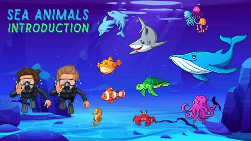 Sea Animals vocabulary, spelling, and lettering handout activities
