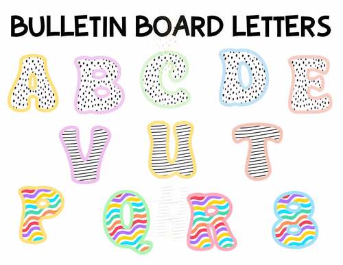 Printable Bulletin Board Letters, Editable Large Alphabet Letters ...