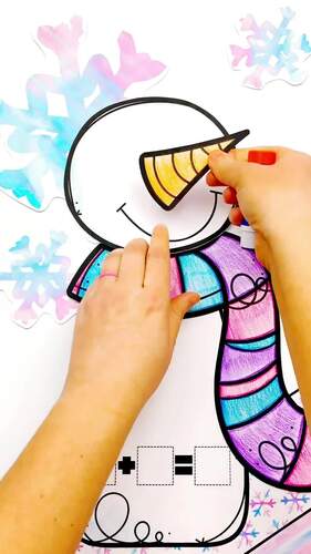 Snowman Math Craft & Bulletin Board Making Ten Addition to Ten Sums of ...