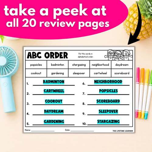 End of Year Grammar Review Summer Packet 2nd 3rd Grade Grammar Worksheets