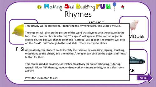Rhyming Words Picture Cards & Interactive Smartboard Games | Kinder ...