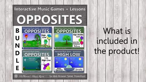 High and Low Melodic Direction Interactive Music Games + Lesson Plans