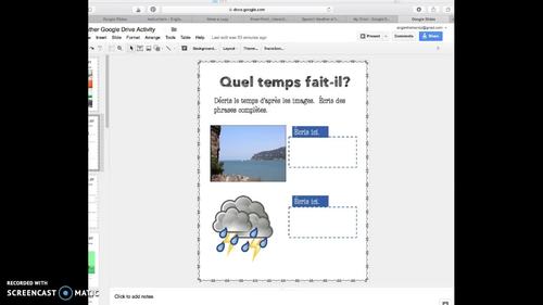 French Weather PowerPoint | Interactive Notebook and Google Drive ...