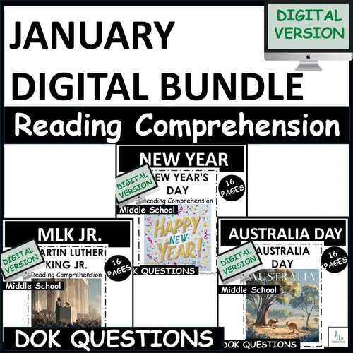DIGITAL January Reading Comprehension Activities | New Year's Day ...