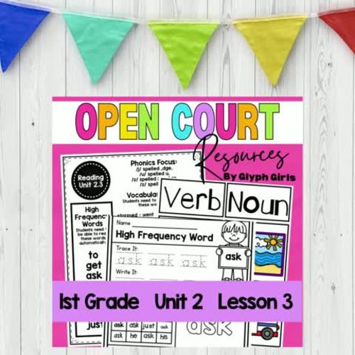 Open Court Reading 1st Grade Unit 2, Lesson 3 Resources by Glyph Girls