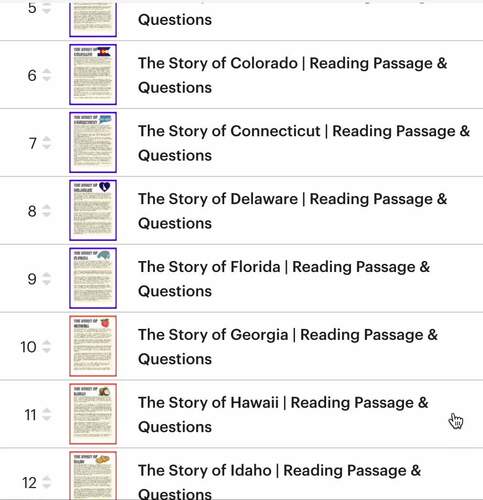All 50 U.S. States Reading Passages & Multiple Choice Questions Bundle