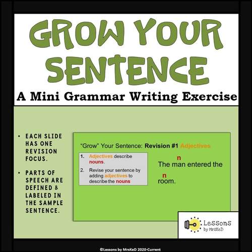 Grow Your Sentence A Mini Grammar and Creative Writing Lesson | TPT