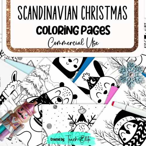 scandinavian christmas coloring pages