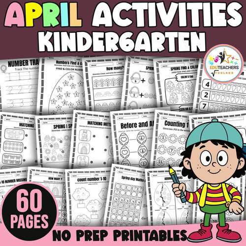 April & Spring Kindergarten Activities | Easter Math & Craft Printables ...