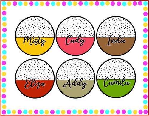 Autumn Student Name Labels, Boho Bright Fall Colors Rainbow Name Plates