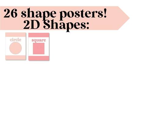 Shape Posters - 2D & 3D Shape Posters - Simple and Modern Classroom Decor