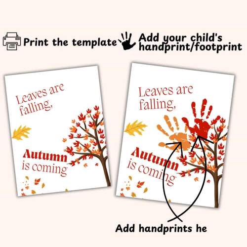 Autumn Handprint Craft Printable | Fall Handprint Craft | Fall Craft ...